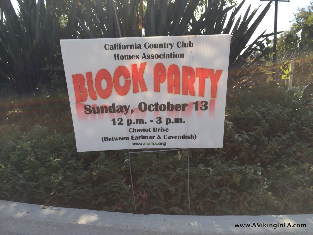 Block Party sign | A Viking in LA